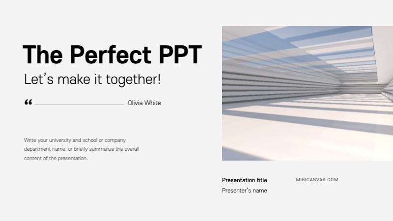 Clean presentations - MiriCanvas