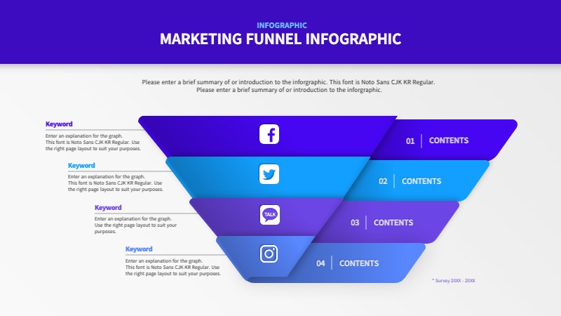 Blue, three-dimensional, conceptual funnel chart - MiriCanvas