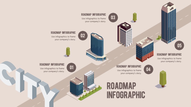 Road building illustration in brown Roadmap infographic for business ...