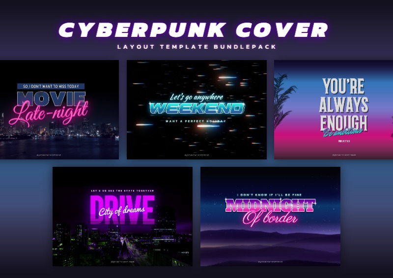 Cyberpunk-inspired Title Layout Bundle Pack - MiriCanvas