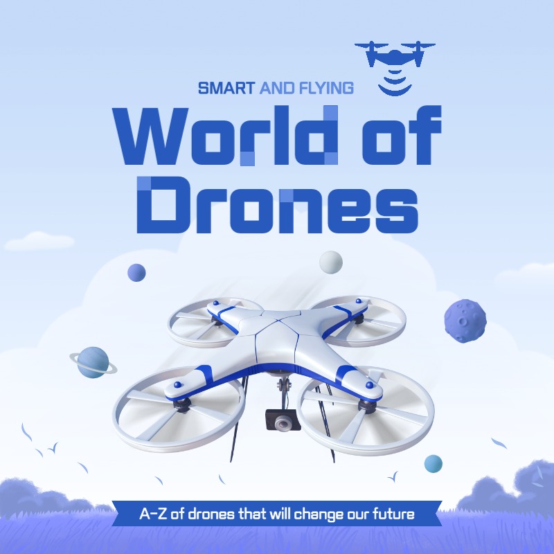 Drone theme with blue pastel casual illustration concept - 미리캔버스