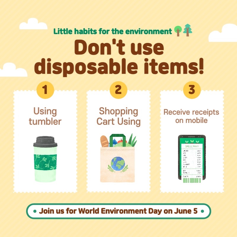 A guide to the cute green and brown Reduce Your Waste campaign for Earth Day - MiriCanvas