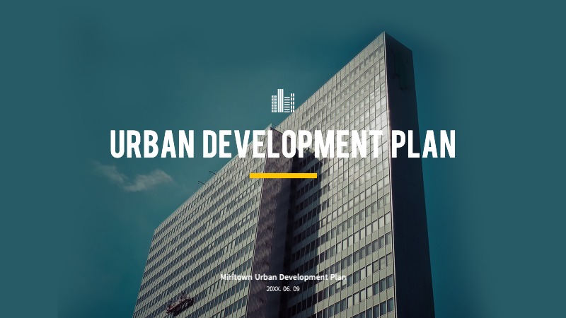 Real Estate Construction Urban Development Theme in Blue and Yellow ...