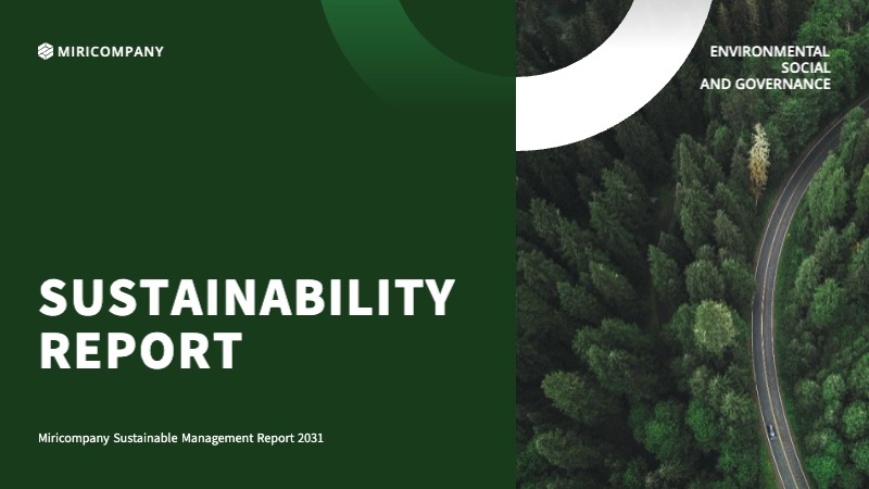 초록색의 에코컨셉의 ESG 보고서 - MiriCanvas
