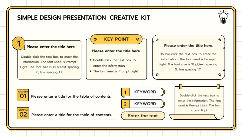 A basic presentation kit in yellow, chartreuse, and blue. - MiriCanvas