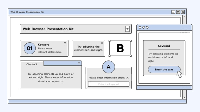 Presentation kit with a light blue browser concept - MiriCanvas