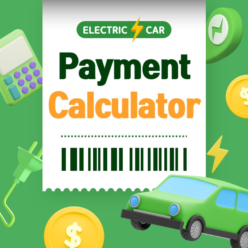 Electric car charging fee calculation guide with green 3D theme - 미리캔버스