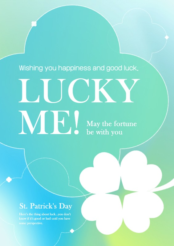 Simple four-leaf clover artwork in mint color - MiriCanvas
