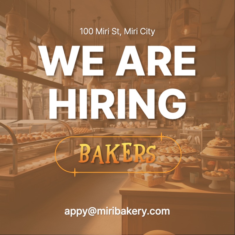Brown, warm, bakery-inspired job posting V2 - 미리캔버스