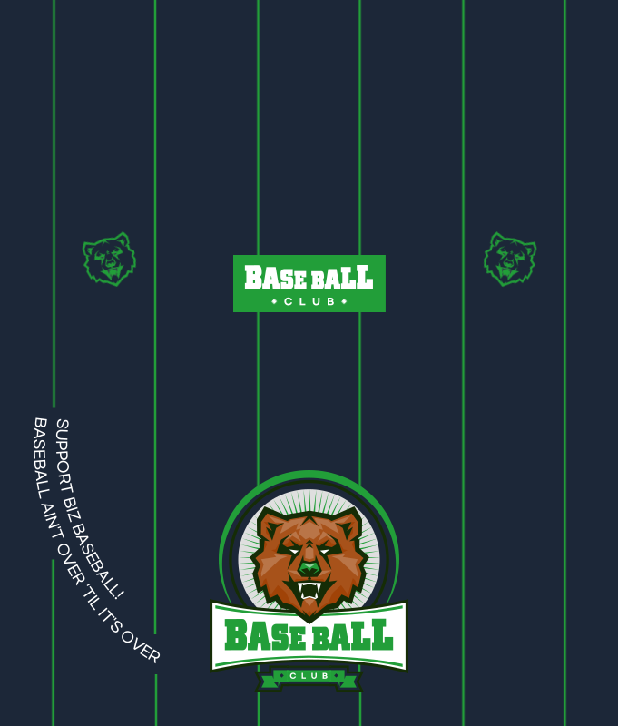 Dark navy and green baseball team colors - 미리캔버스