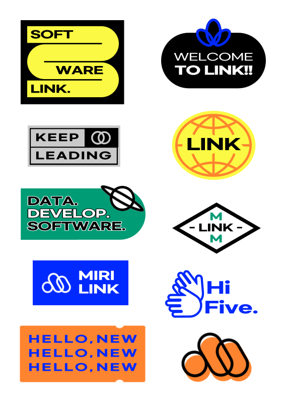A simple, retro-inspired sticker for the MyLinks corporate welcome kit ...