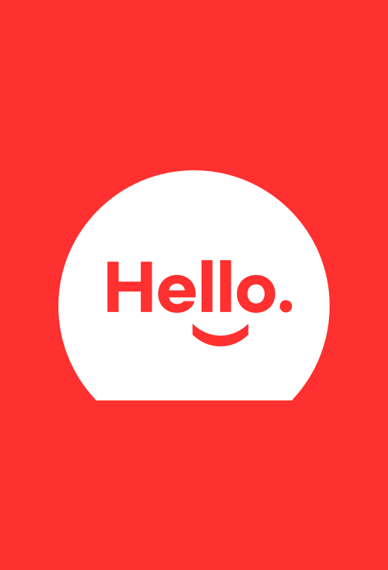 Hello smiley red background baldt - MiriCanvas