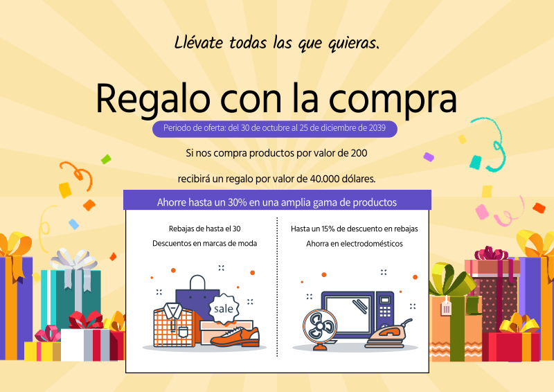 Cheque regalo para la compra de productos - MiriCanvas