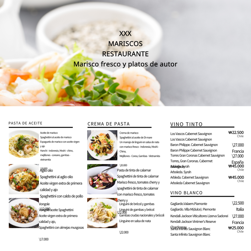 Menús de restaurante - MiriCanvas