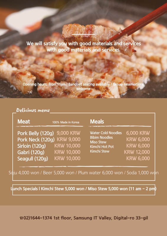 Delicious menu - MiriCanvas