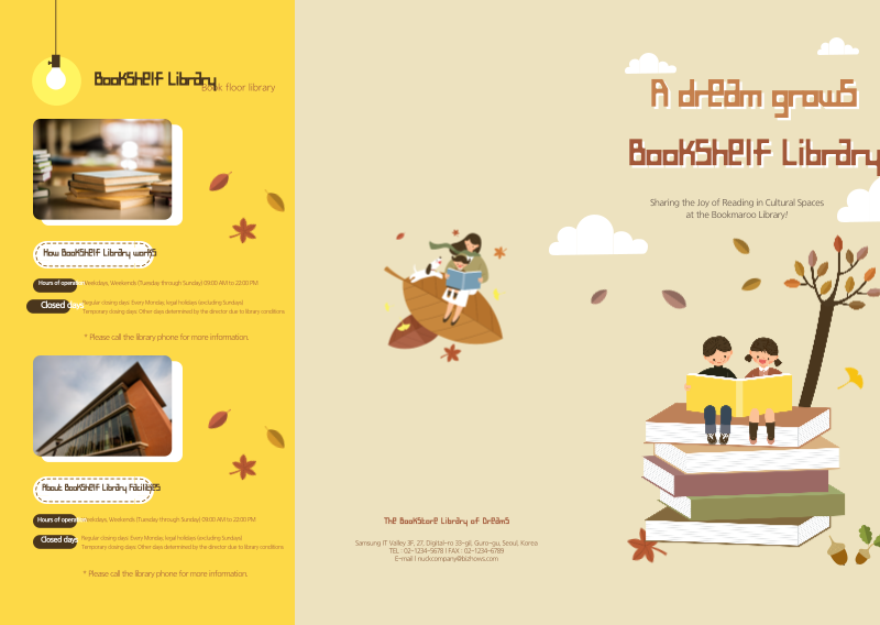 Library 3-level leaflet - MiriCanvas