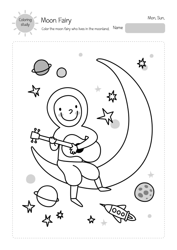 Moon Fairy Coloring Pages
