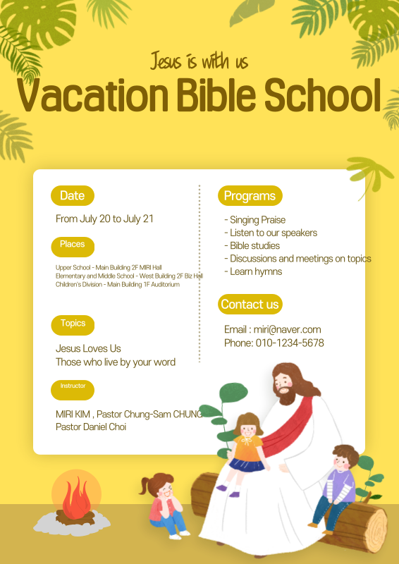 Vacation Bible School with Jesus - MiriCanvas