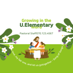 Light green character illustration church - MiriCanvas