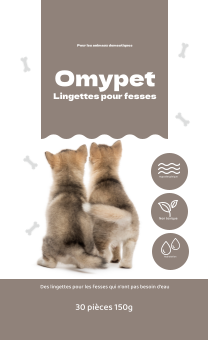 Étiquettes de lingettes mignonnes pour fesses Marron - MiriCanvas