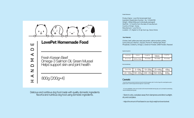 Light blue pet food text label - MiriCanvas