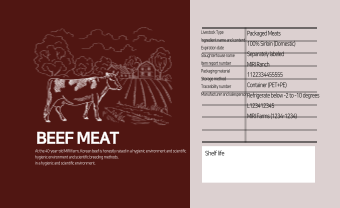 Brown Illustrated Ranch Korean Beef Label - MiriCanvas