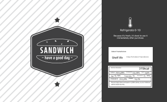 Gray Stripe Pattern Sandwich Food Label - MiriCanvas