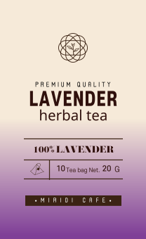 Purple Illustrated Cafe Lavender Tea Label - MiriCanvas
