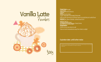 Ivory Beige Illustrated Vanilla Latte Powder Label - MiriCanvas
