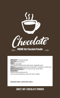 Brown Illustrated Hot Chocolate Powder Label - 미리캔버스