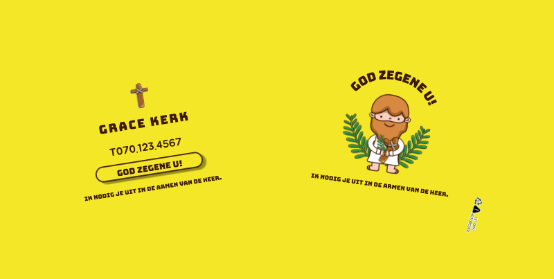 Geel karakter illustratie kerk - MiriCanvas