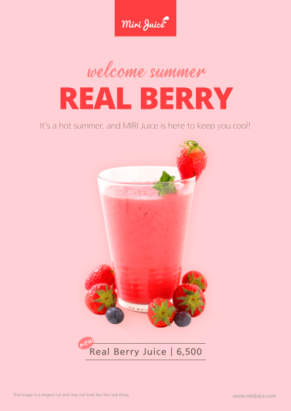 Pink Summer Berry Juice Poster - MiriCanvas