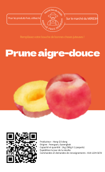 Illustration d'une prune d'été, autocollant vertical simple par couleur ...