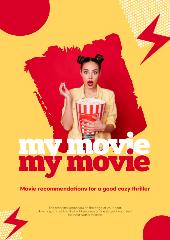 Netflix thriller movie recommendation theme with yellow-red frames - 미리캔버스
