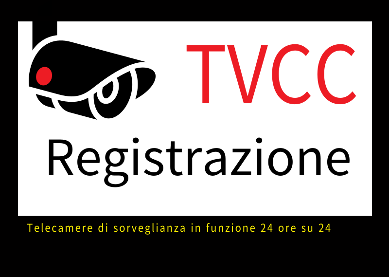 Semplice cartello di avvertimento TVCC in carta trasparente - MiriCanvas