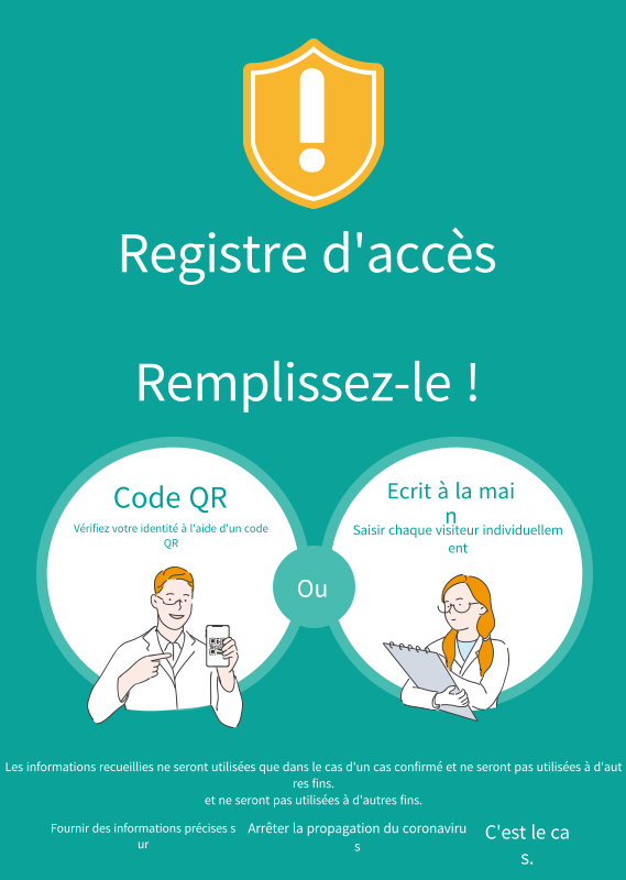 Affiche transparente pour la feuille d'émargement corona illustrée ...