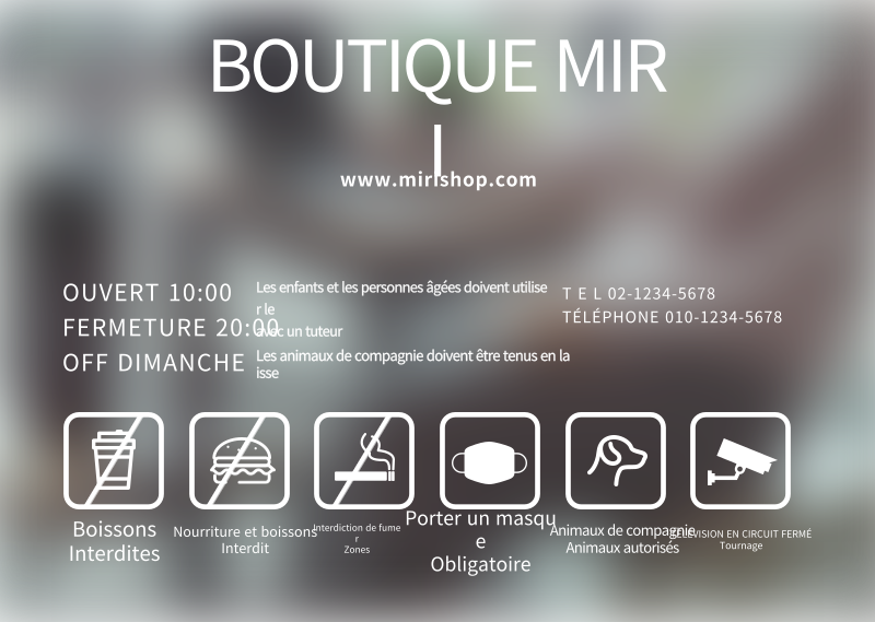 Affiche transparente pour un magasin de signalisation bleu clair ...