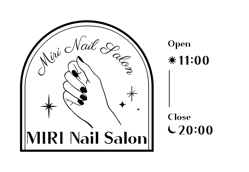Hand Illustrated Badge Style Nail Shop - 미리캔버스