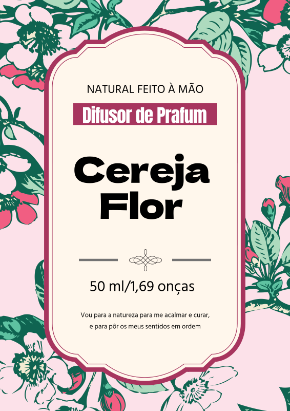 Rótulo de perfume vintage com ilustração cor-de-rosa - 미리캔버스