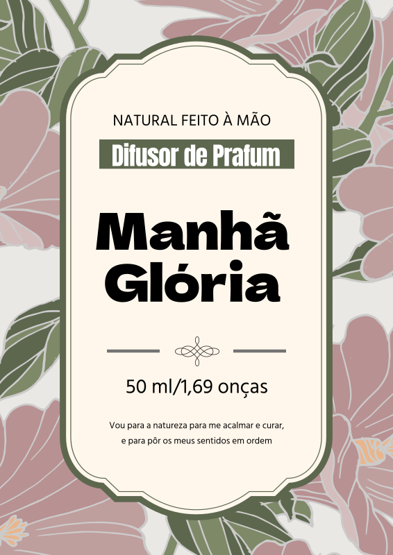 Rótulo de perfume vintage com ilustração verde - MiriCanvas