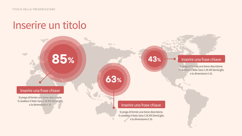 Una mappa del mondo nei toni del rosso - MiriCanvas