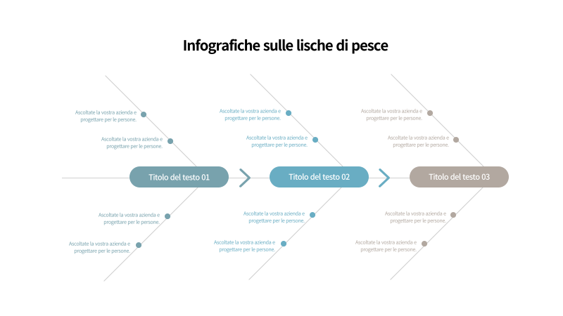 Semplice infografica aziendale a lisca di pesce in azzurro e marrone ...