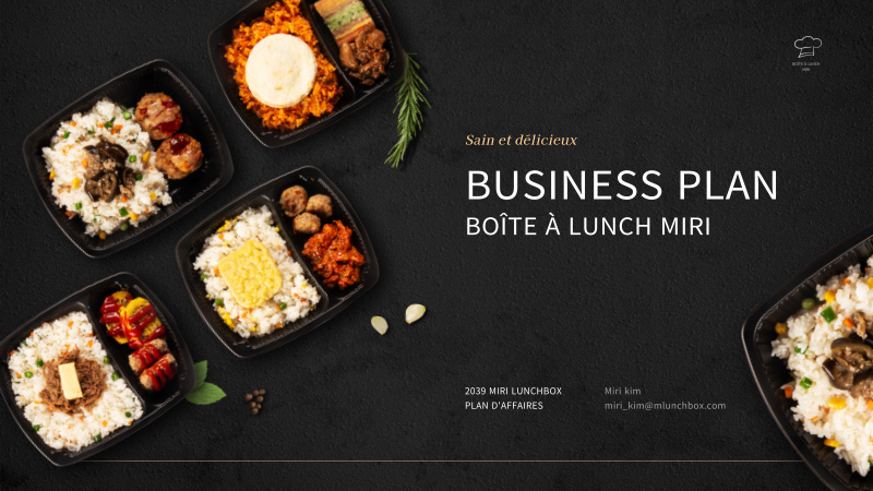 Bento Box Company in Black Business Plan en anglais - MiriCanvas