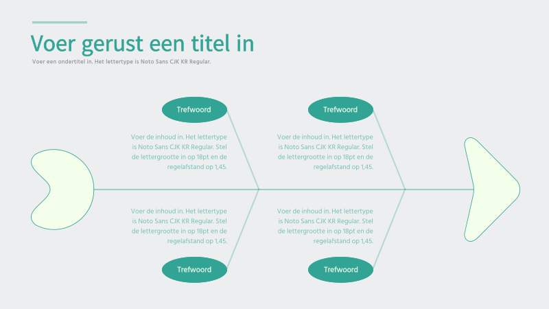 Een strak concept visgraatdiagram in grijs en mint - MiriCanvas