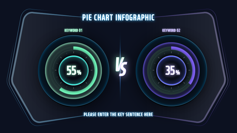 Speedometer concept chart in black and neon colors - MiriCanvas