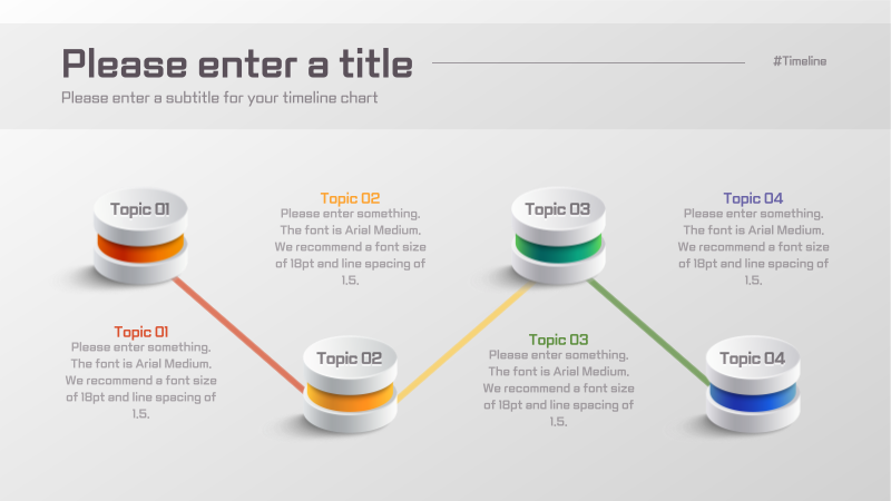 Timeline chart with a simple three-dimensional concept - 미리캔버스