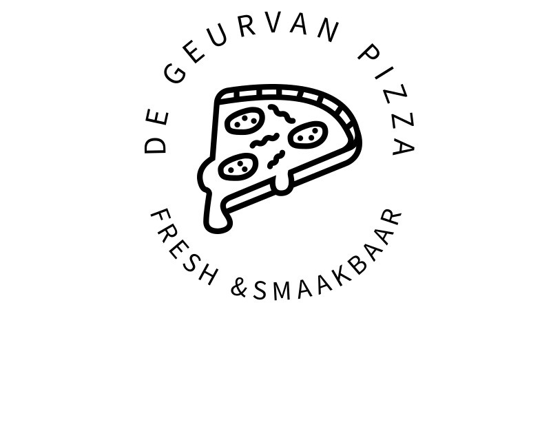 Symbolische logo-pizza met zwarte, strakke vintage badge - MiriCanvas