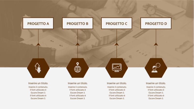 Tono marrone Infografiche aziendali Grandi progetti Fasi del progetto ...