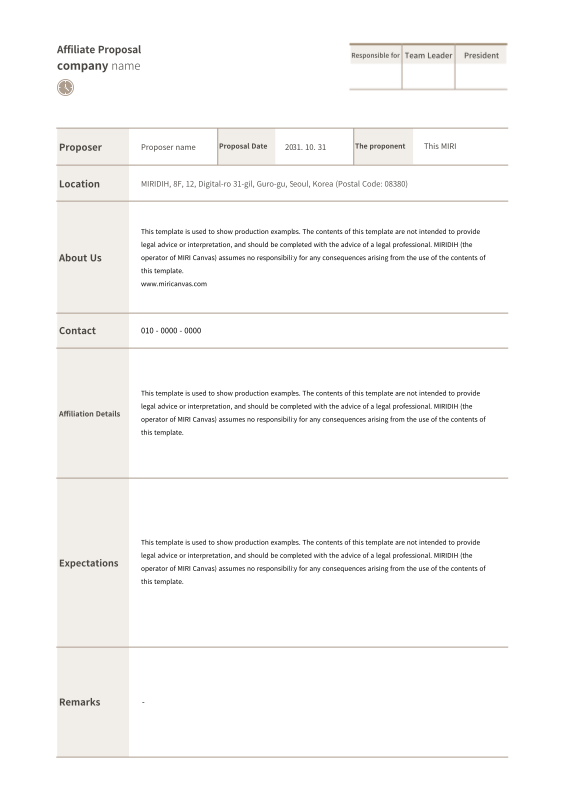 A simple affiliate proposal in brown - MiriCanvas