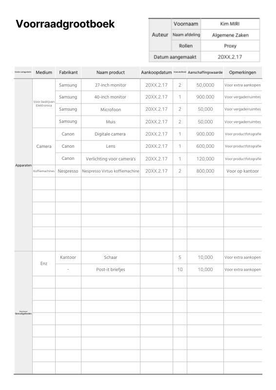 Eenvoudige basisdocumentatie voor het grootboek - MiriCanvas